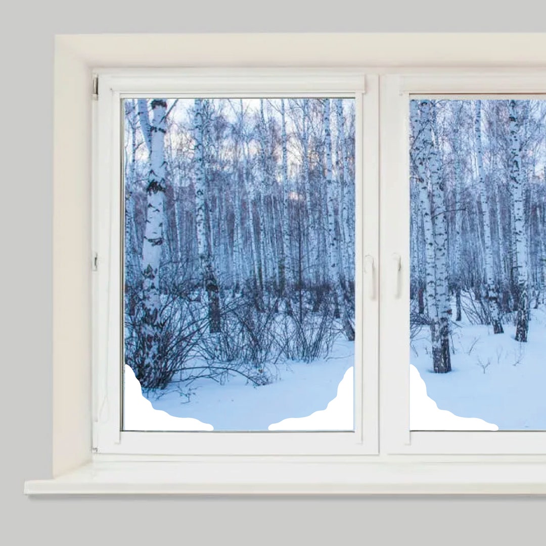 Set of Christmas Snow Corner Window Stickers - Etsy