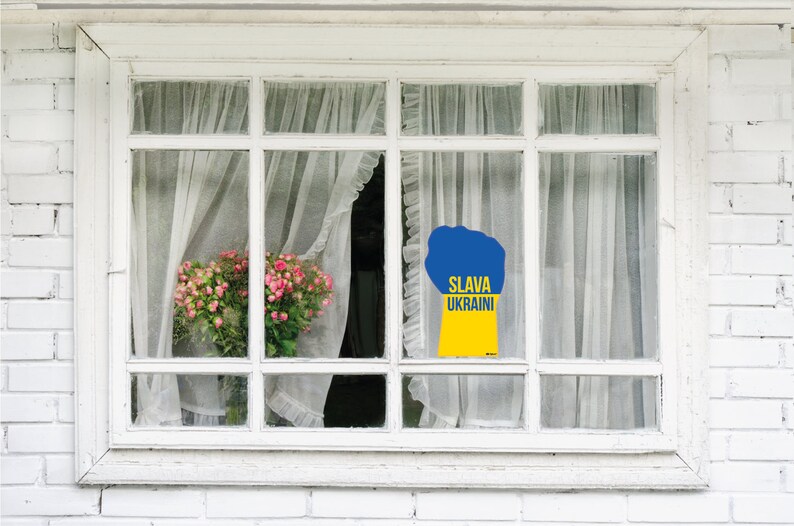 Slava Ukraini for Ukraine We Stand Window Sticker - for People of ...