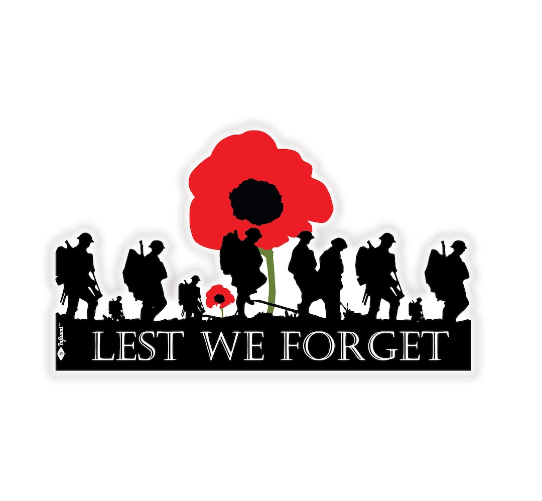 Lest We Forget Remembrance Day Sticker, Poppy Flower FREE 1st Class ...