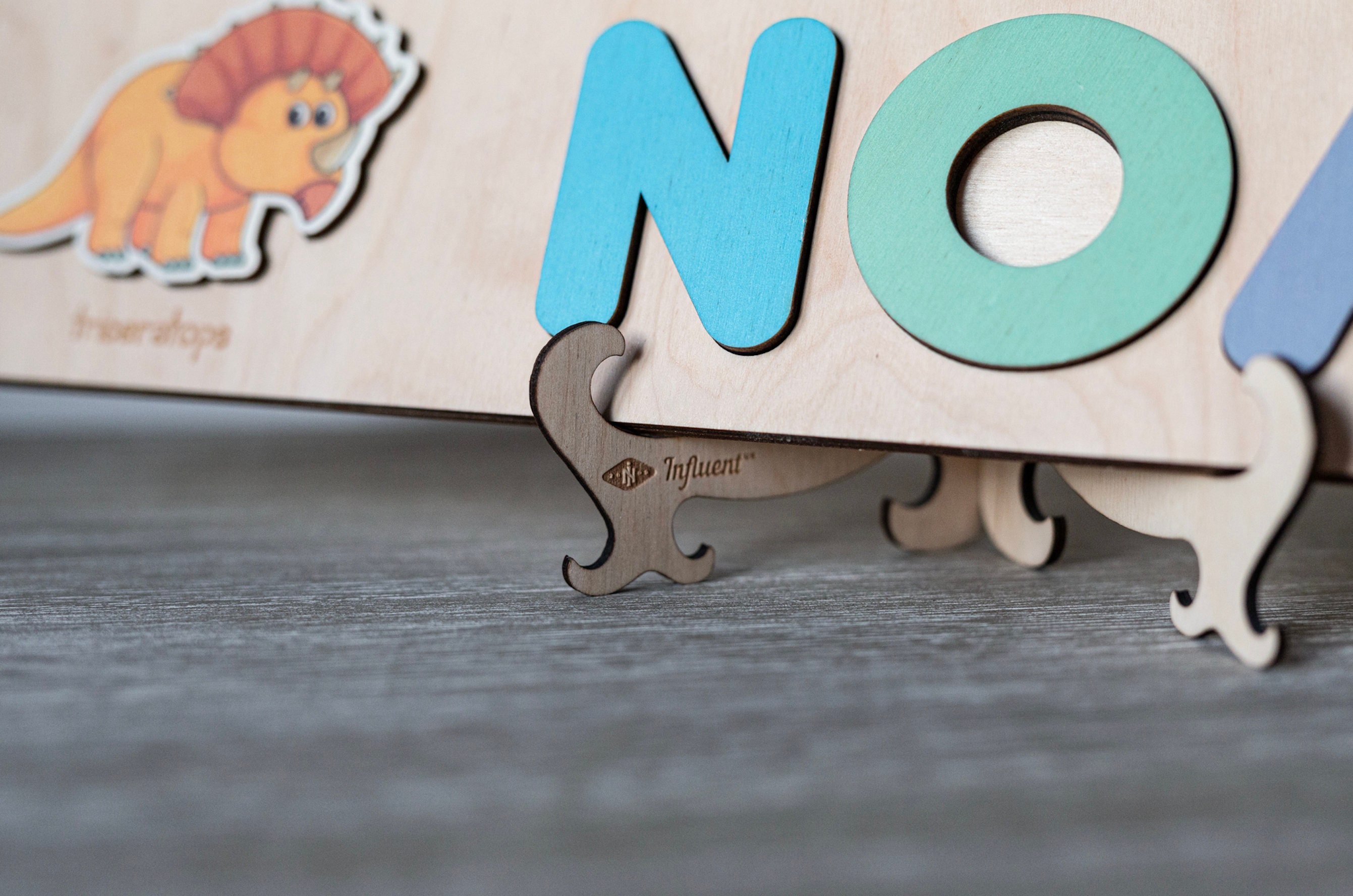 Wooden Name Puzzle With Dinosaurs Shapes and Letters | Etsy