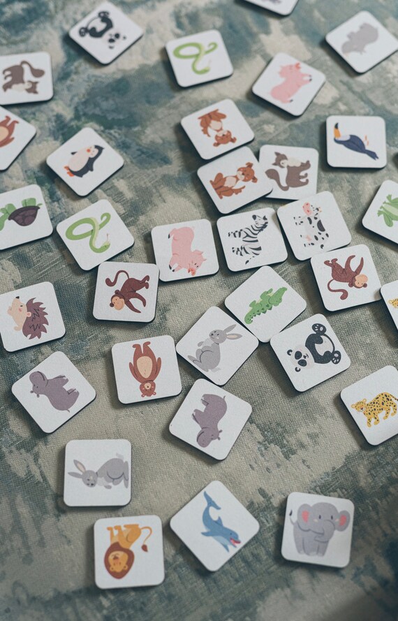 Wooden Animal Memory Cards Montessori Toddler Toy Hebayy Memory ...