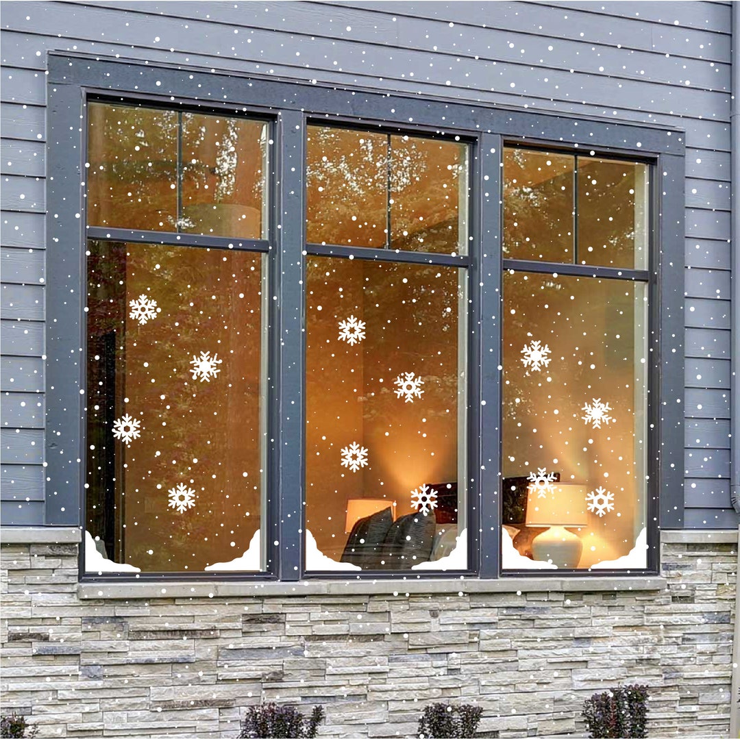 Christmas Reusable Window Stickers | Static Cling, Winter Window Décor ...