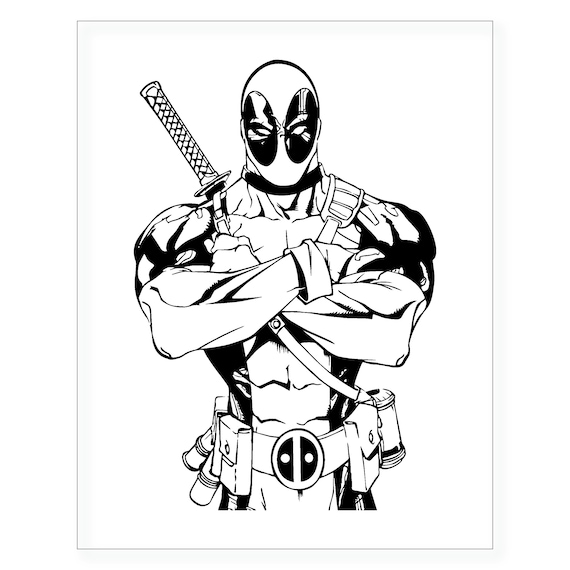 Deadpool Fridge Sticker Black Vinyl A4 Size / Wall Decor/ - Etsy UK