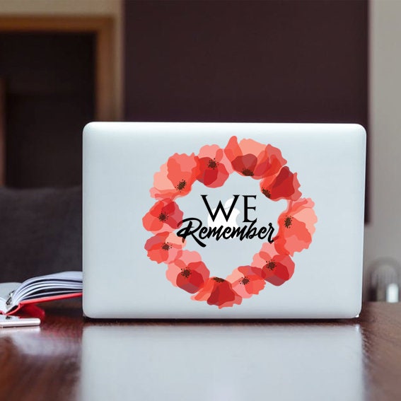 We Remember - Lest We Forget Remembrance Day Sticker, Poppy Flower FREE ...