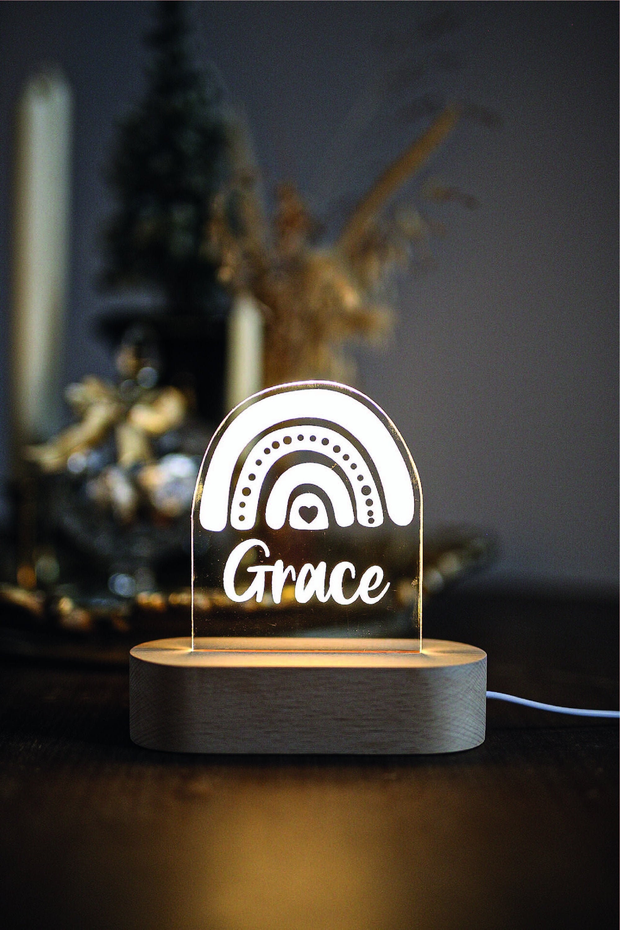 Custom Name Laser Cut Acrylic USB Lamp for Boys or Girls | Etsy UK