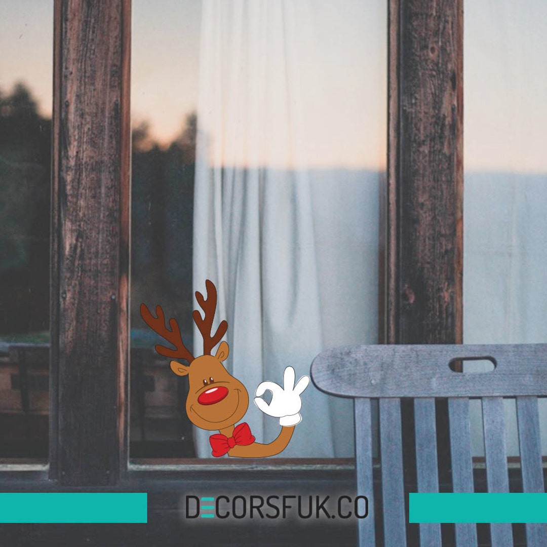 Reindeer Christmas Stickers Christmas Windows Stickers Santa's Reindeer ...
