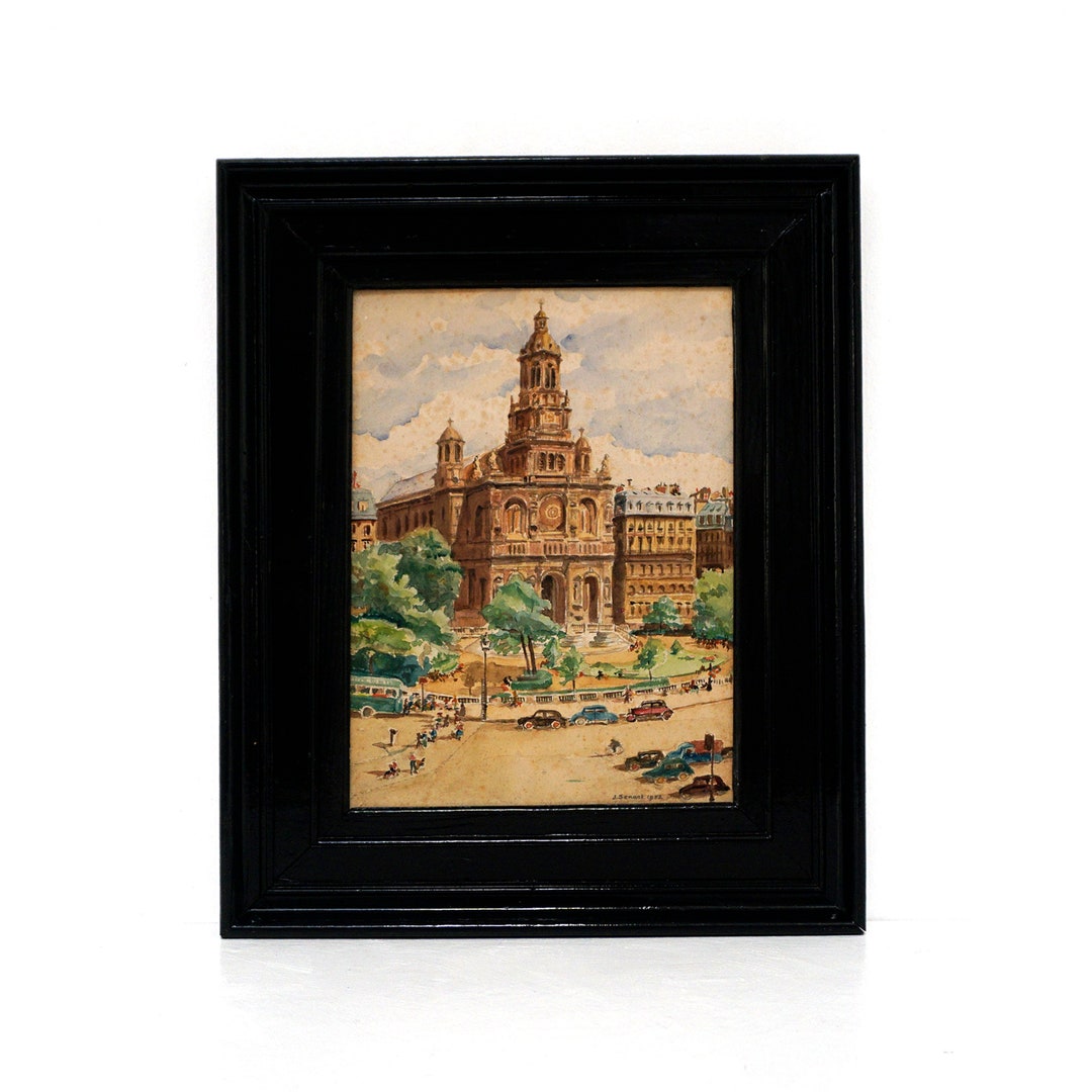 1950's Paris Cityscape Painting 'place De La Trinitie' Vintage Original ...