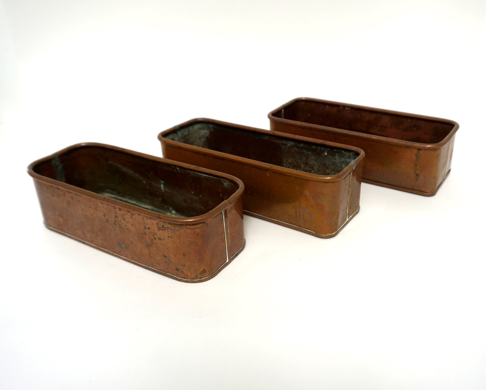 Vintage Copper Trough Planter