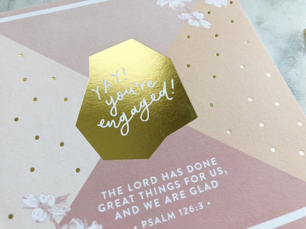 Engagement Bible Verse Card - Engaged - Engagement Card - Psalm 126 ...