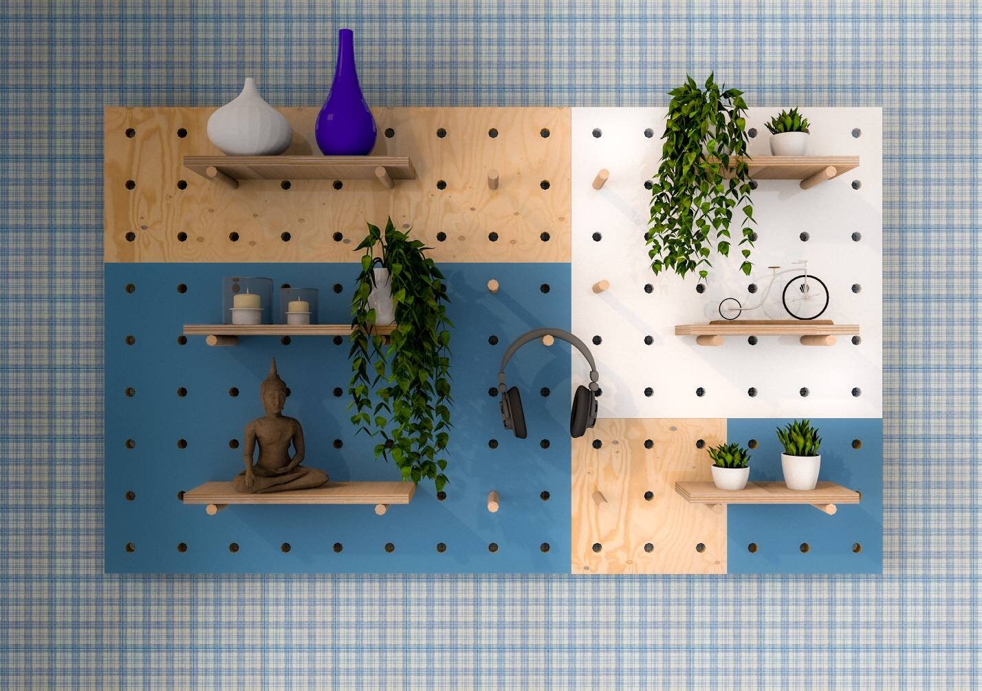 Set of Five Pegboards. Pegboard Wall Pegboard Decor Plywood | Etsy