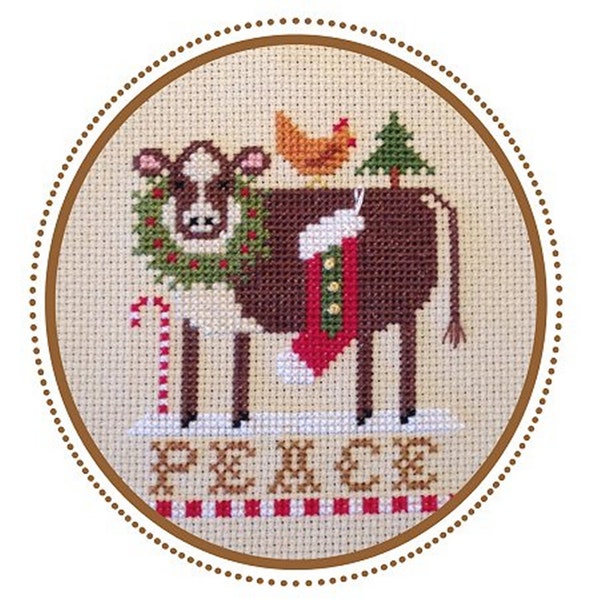 Christmas Cow Cross Stitch - Etsy