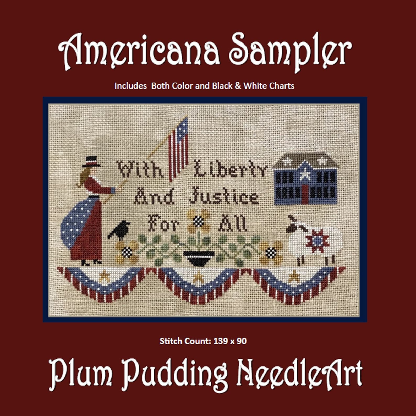 Cross Stitch Pattern, Americana Sampler, Instant Download - Etsy