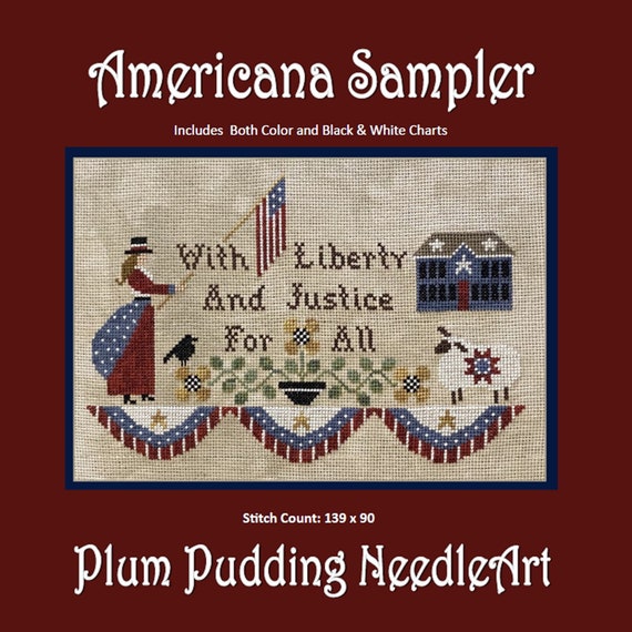 Cross Stitch Pattern Americana Sampler Instant Download - Etsy
