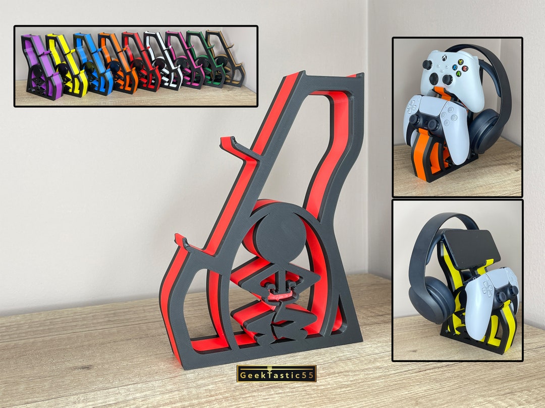 Universal Double Controller and Headset Desk Top Stand, Fits Xbox, Fits ...