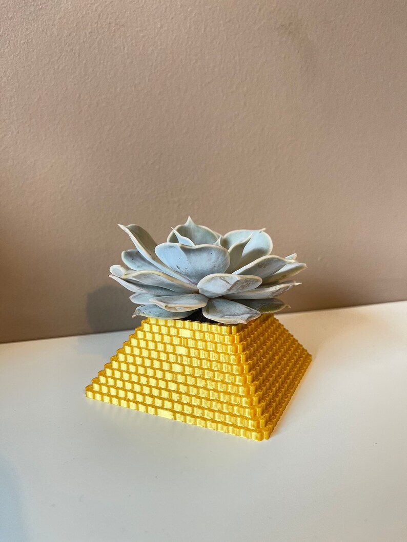 Egyptian Pyramid Planter With Drainage Aztec Gold Pyramid - Etsy