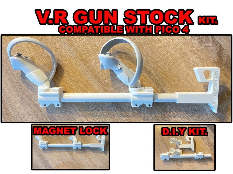 VR Gun Stock Fits Pico 4 Controllers. Gunstock for VR. DIY Kit - Etsy