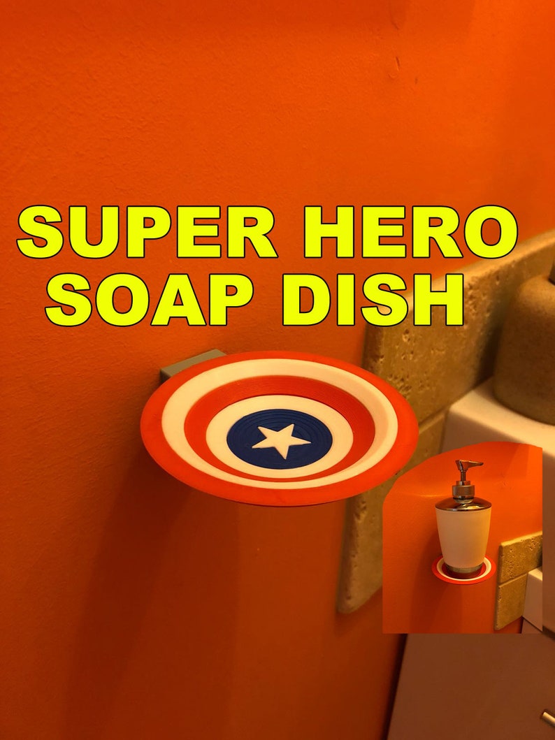 SUPERHERO Themed Bathroom Soap Display | Soap Tray | Boys Bathroom Soap ...