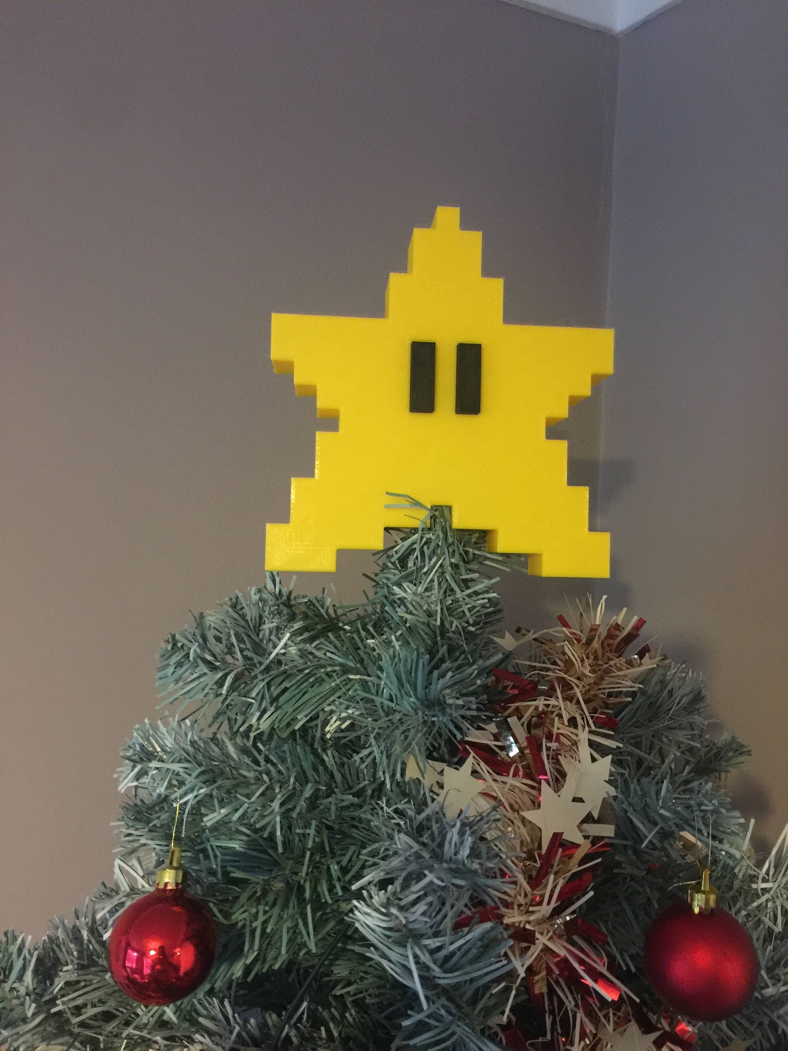 Retro Super Mario Star Tree Topper With Hat. This 8bit | Etsy