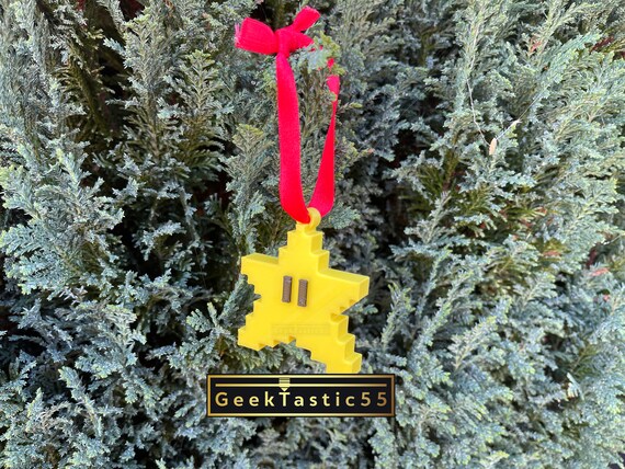 Retro Super Mario Star Tree Decoration. This 8bit Christmas - Etsy