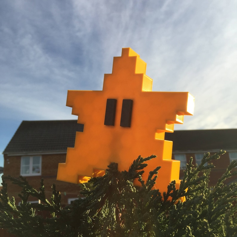 Retro Super Mario Star Tree Topper With Hat. This 8bit | Etsy