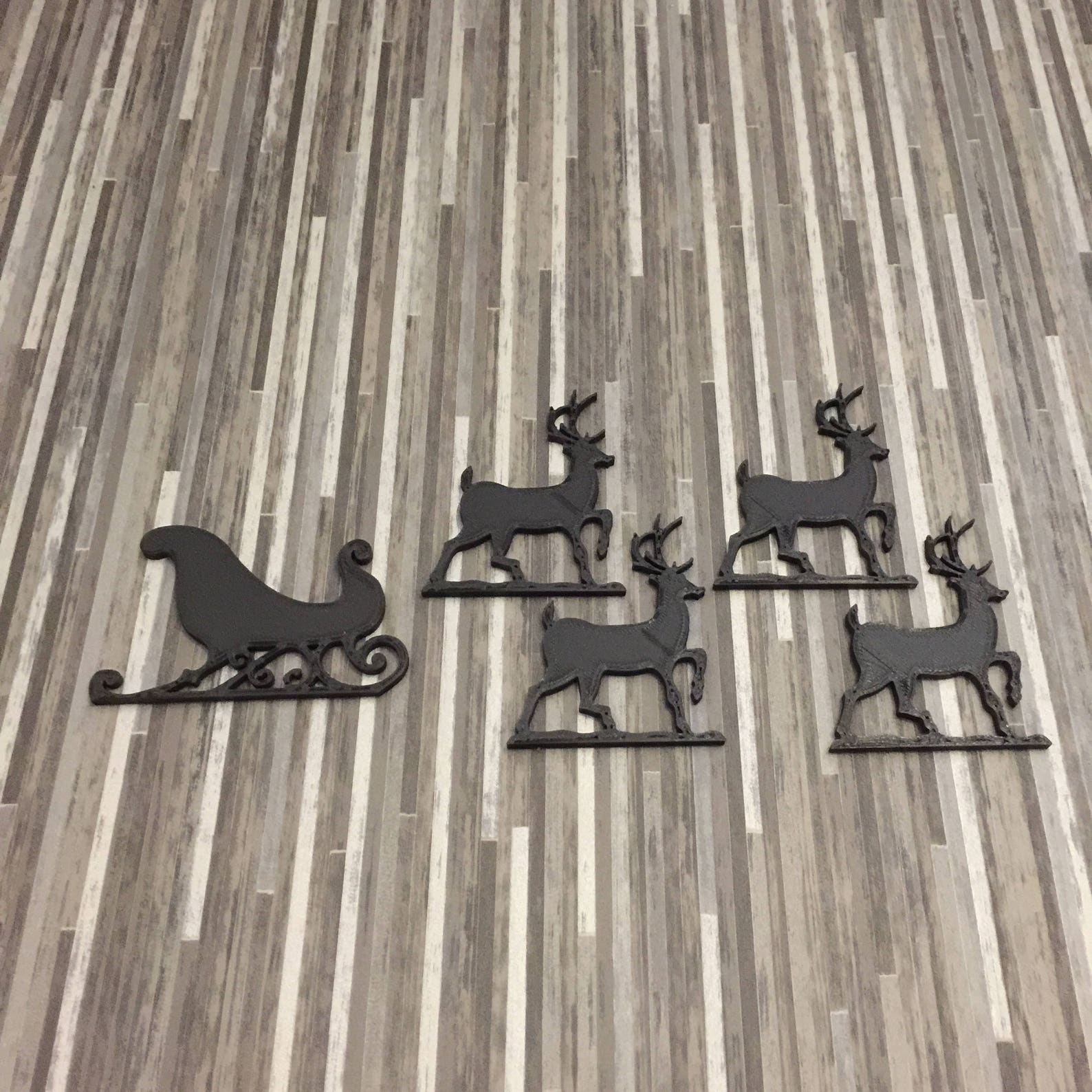 Christmas Santa Sleigh and Reindeer Decoration Banner | Etsy