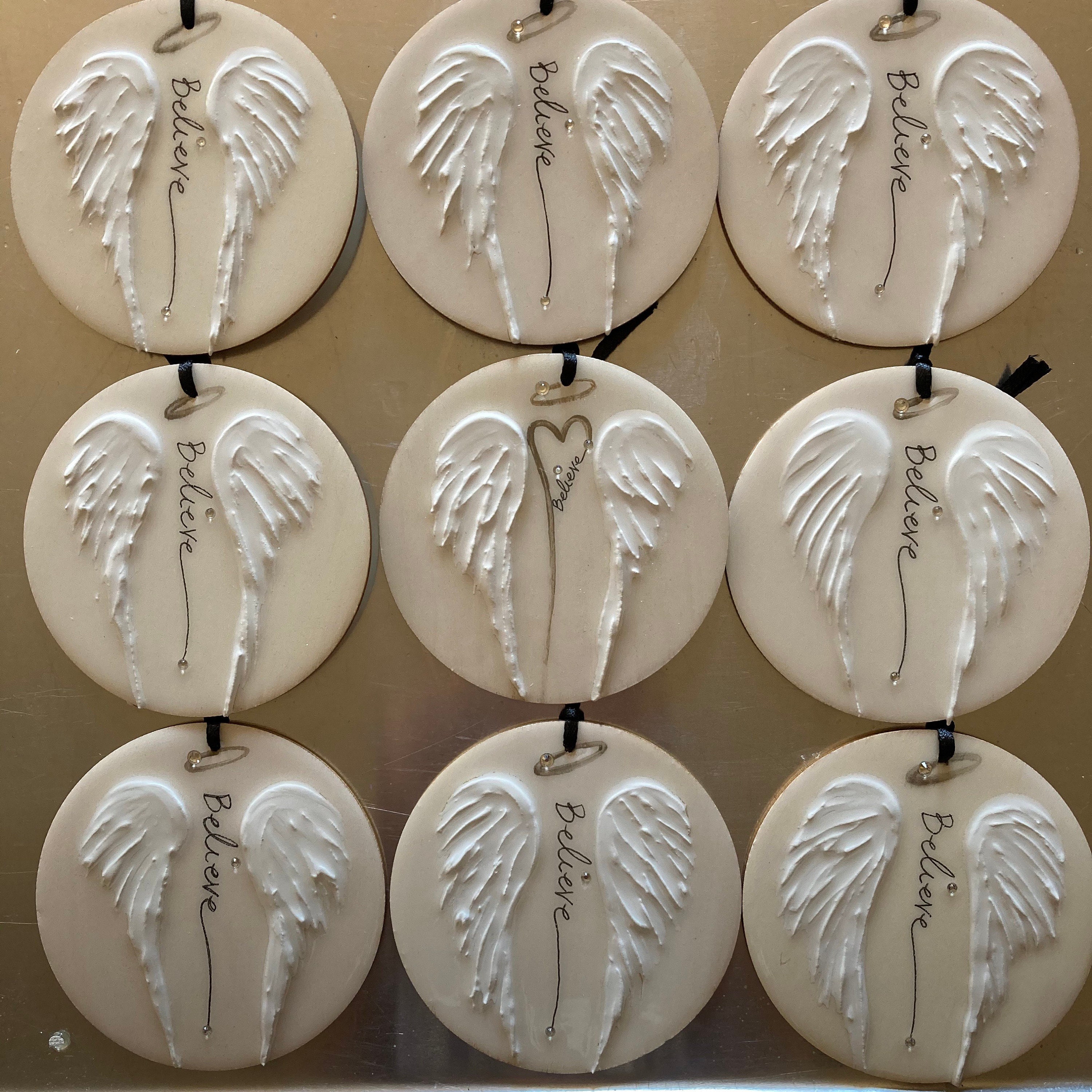 Angel Wing Christmas Ornament Handmade Custom Ornaments Gift Tag Wine ...