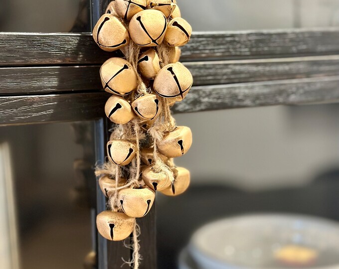 12” Hand Painted Rusted Brass Jingle Bells Christmas Decor, Bells ...
