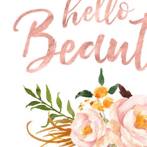 Printable Art, Instant Download, Nursery Wall Art, Hello Beautiful ...