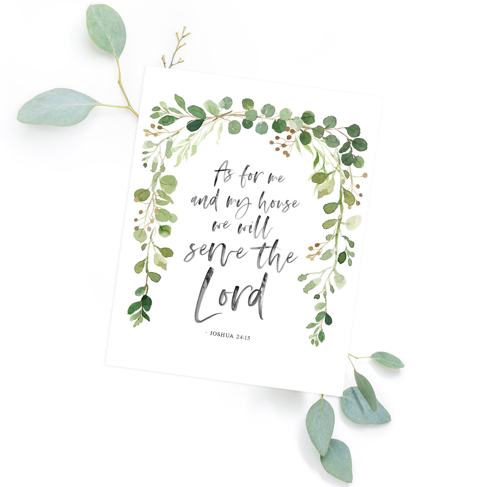 Christian Wall Art Bible Verse Wall Art as for Me and My House - Etsy