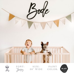 Boho Nursery Wooden Name Sign 12" to 54" Wide! | Custom Name Sign for ...