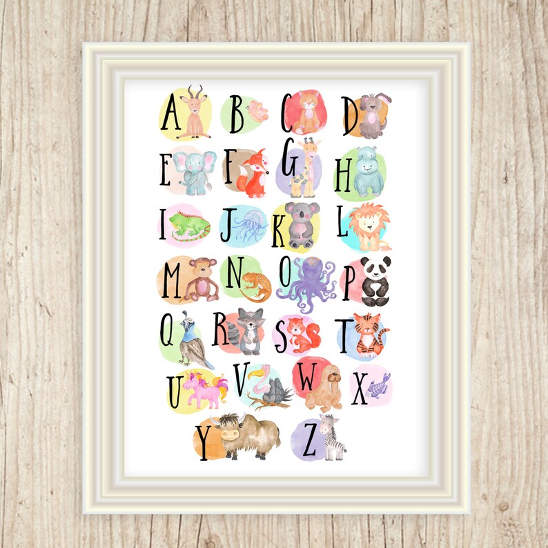 Alphabet Poster Alphabet Art Alphabet Print ABC Wall Art ABC - Etsy