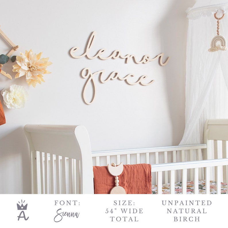 Custom Wooden Name Sign, Birch Plywood, Nursery Decor - Etsy
