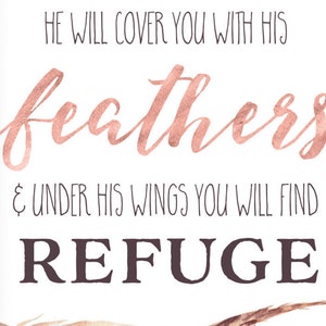 He Will Cover You With His Feathers, Nursery Scripture, Nursery Art ...