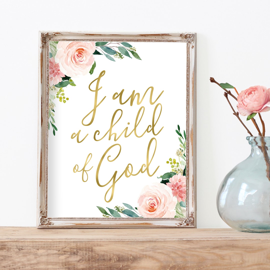 Nursery Bible Verse I Am a Child of God Christian Nursery Wall Art ...