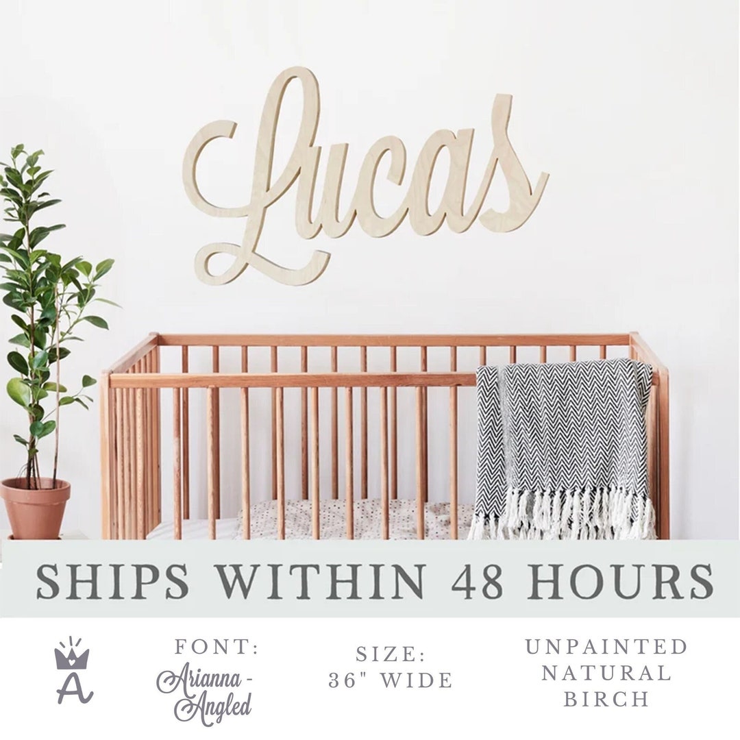 Nursery Name Sign for Over the Crib Nursery Wall Decor, Customized Wall ...