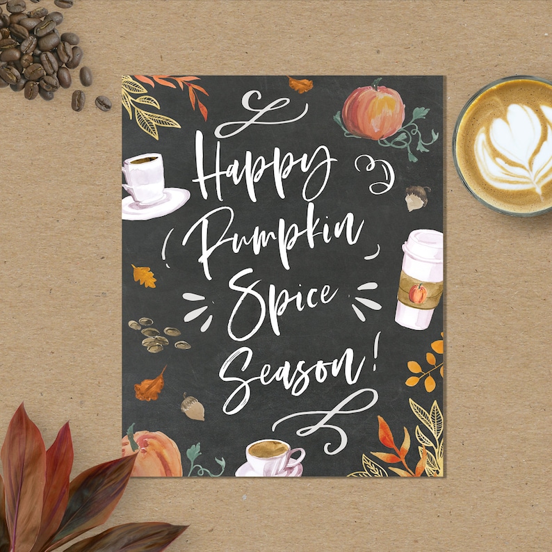 Pumpkin Spice Season Print, Watercolor Fall Decor (digital Download) - Etsy