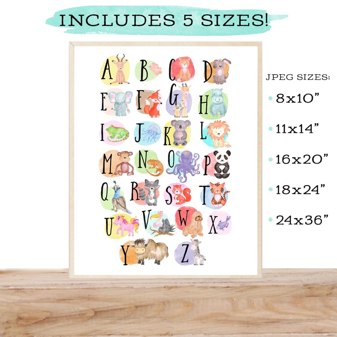 Alphabet Poster Alphabet Art Alphabet Print ABC Wall Art ABC Print ...