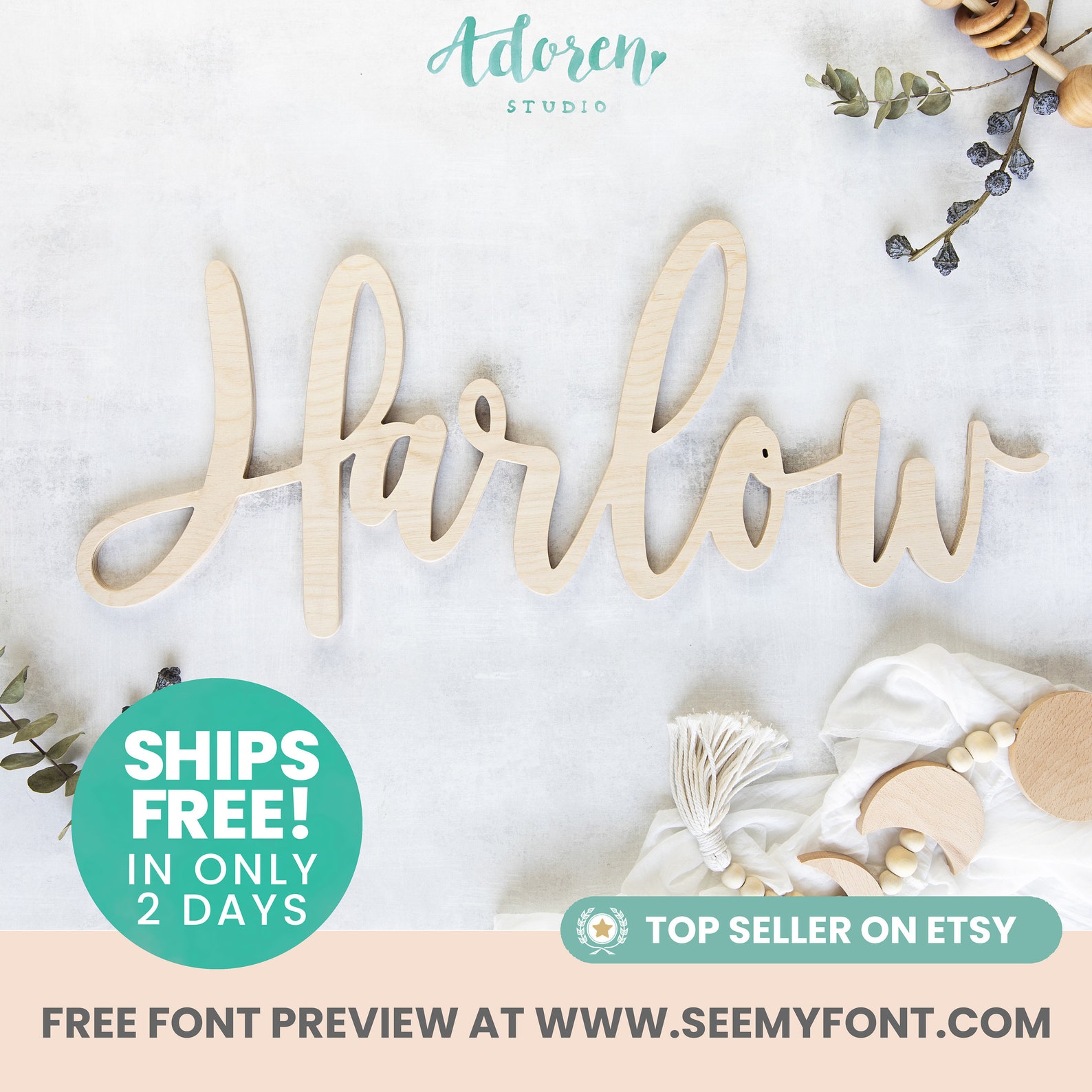 Custom Wood Name Sign for Nursery or Kids Room Decor - Etsy