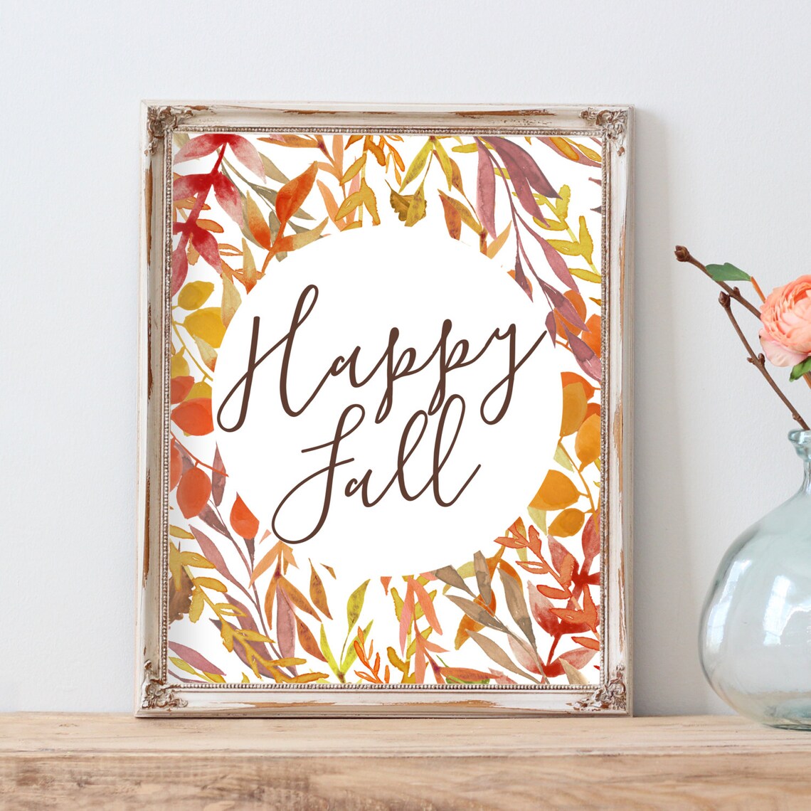Happy Fall Sign Fall Art Print Fall Decor Fall Wall Art | Etsy