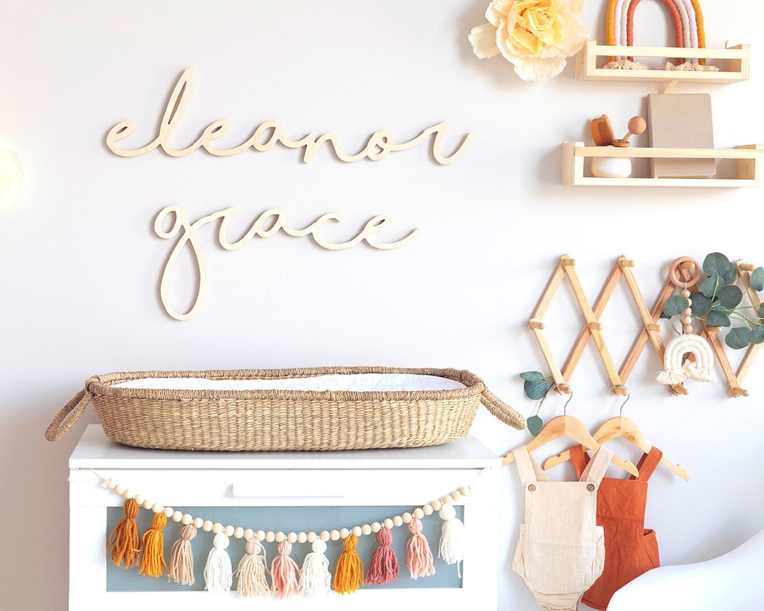 Boho Nursery Wooden Name Sign 12" to 54" Wide! | Custom Name Sign for ...