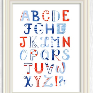 Nautical Nursery Alphabet, Nautical Nursery Decor, Nautical Nursery Art ...