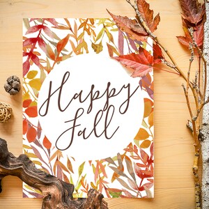 Happy Fall Sign, Fall Art Print, Fall Decor, Fall Wall Art Print, 4x6 ...
