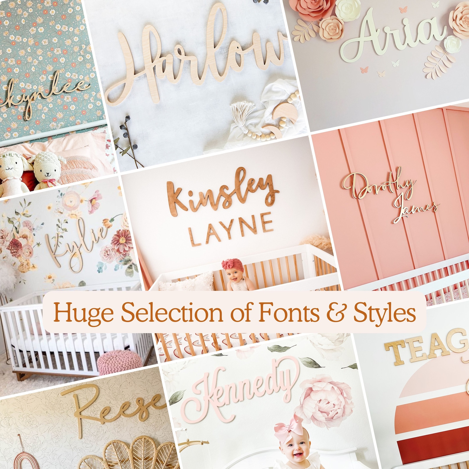 Custom Wood Name Sign Boho Name Sign Girls Name Sign Girls Room Decor ...