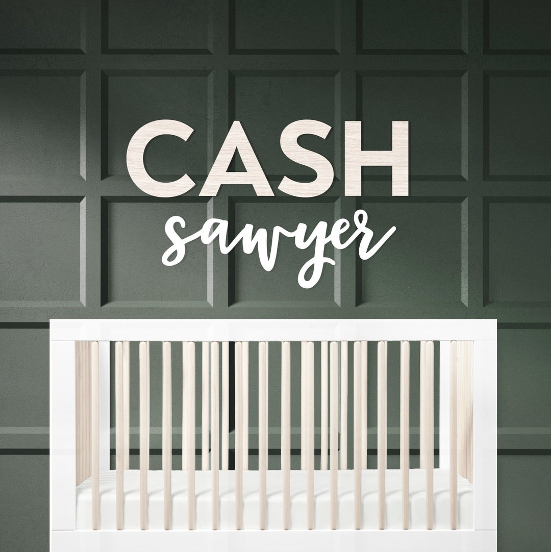 Custom First and Middle Name Sign - Wooden Name Sign for Two Names ...