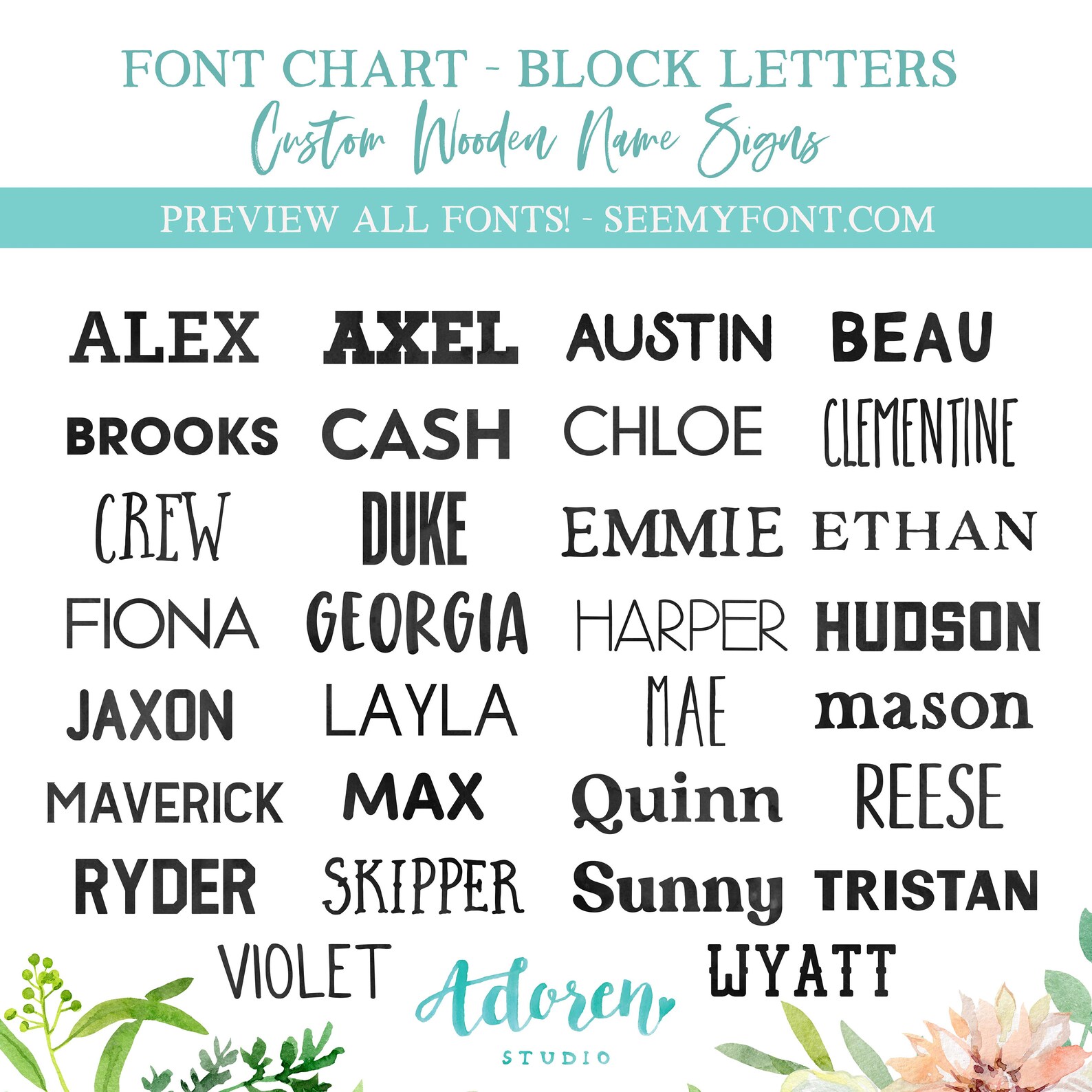 Custom First and Middle Name Sign Wooden Name Sign for Two - Etsy