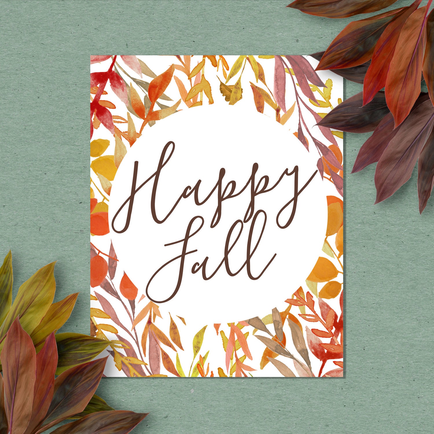 Happy Fall Sign Fall Art Print Fall Decor Fall Wall Art | Etsy