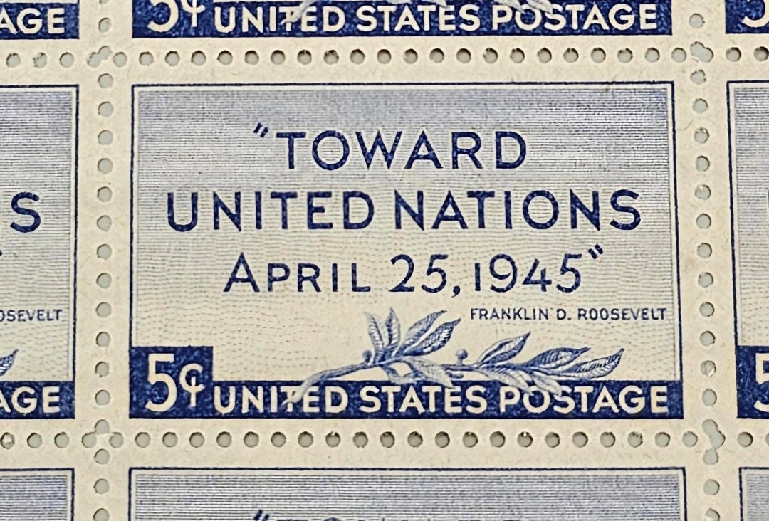 Toward United Nations Postage Stamps 1945 Full Sheet - Etsy