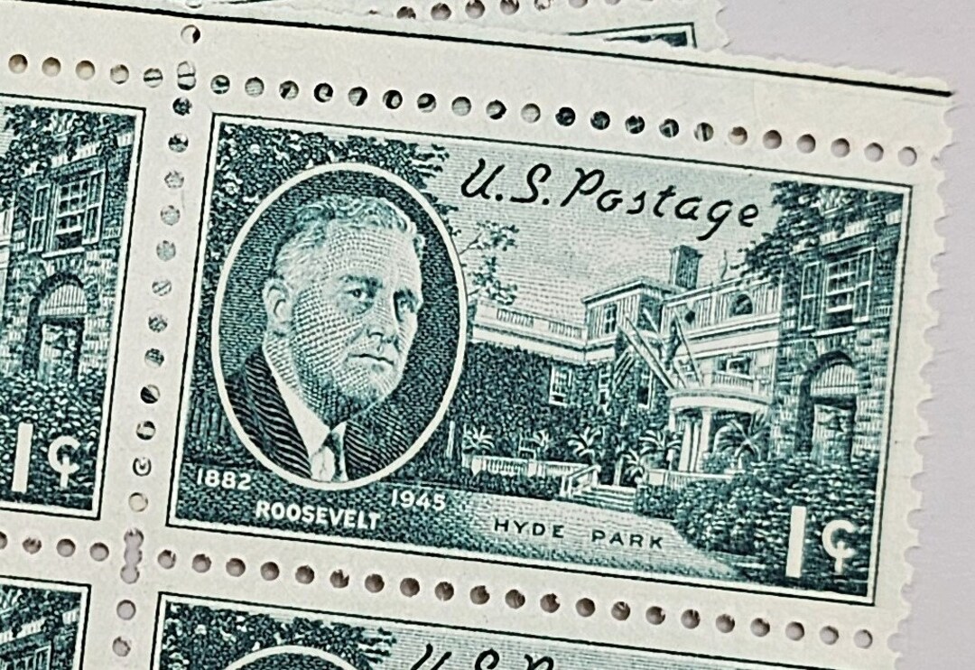 1945 US Postage, Roosevelt Hyde Park, Plate Blocks Set of TWO - Etsy