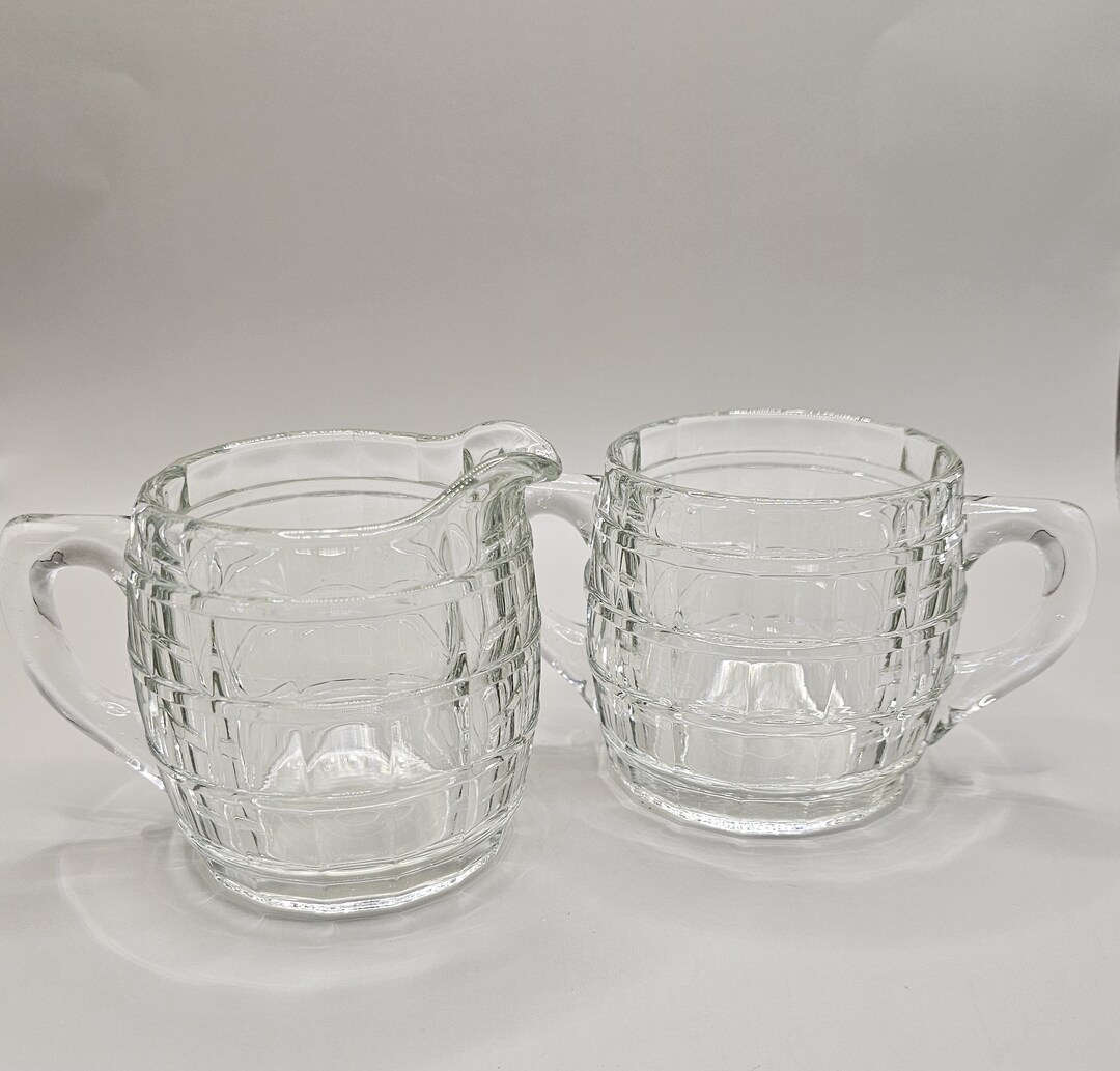 Tiara Glass Cream & Sugar Vintage - Etsy