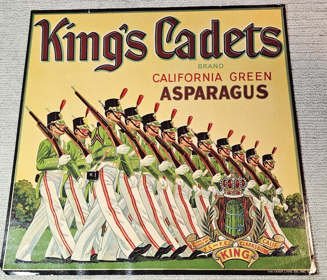 Advertising Label: King's Cadets Asparagus Vintage - Etsy